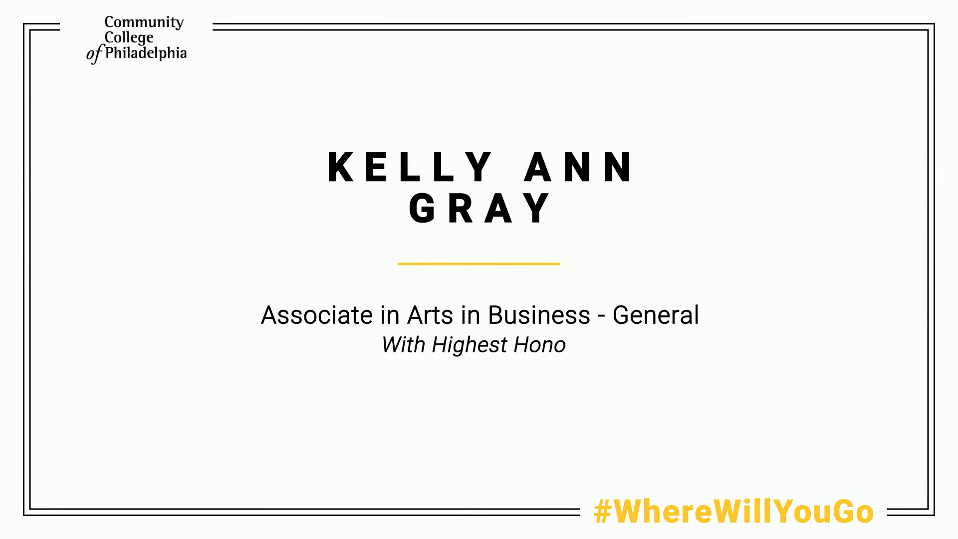 StageClip | Kelly Ann Gray - Associate in Arts in Business - General